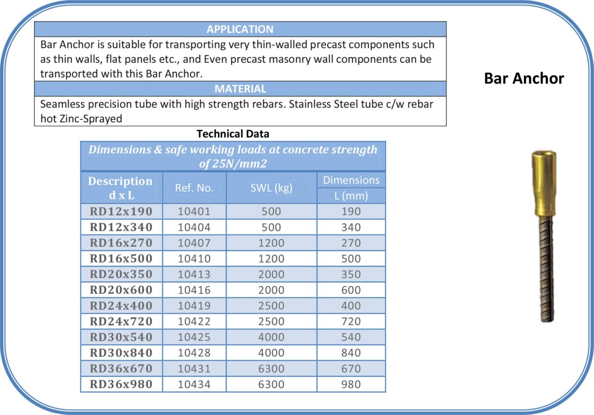precast liftting accessorss – MBA Castle