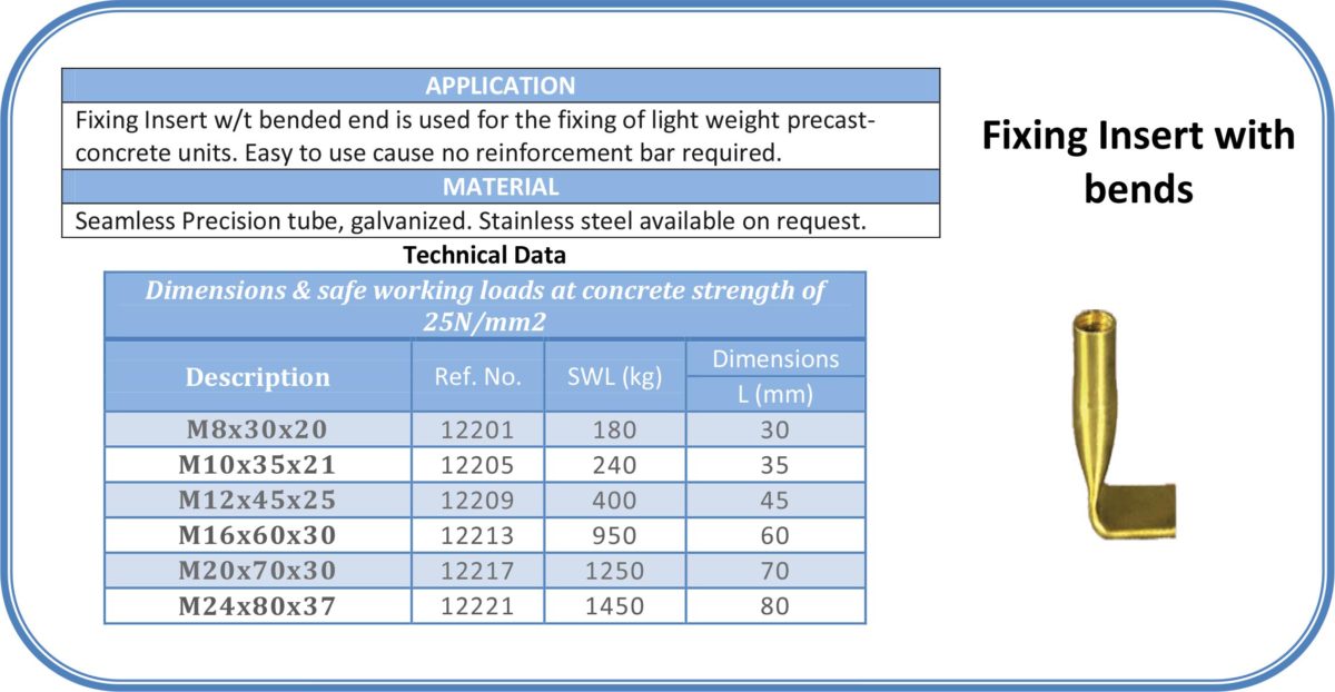 precast liftting accessorss – MBA Castle