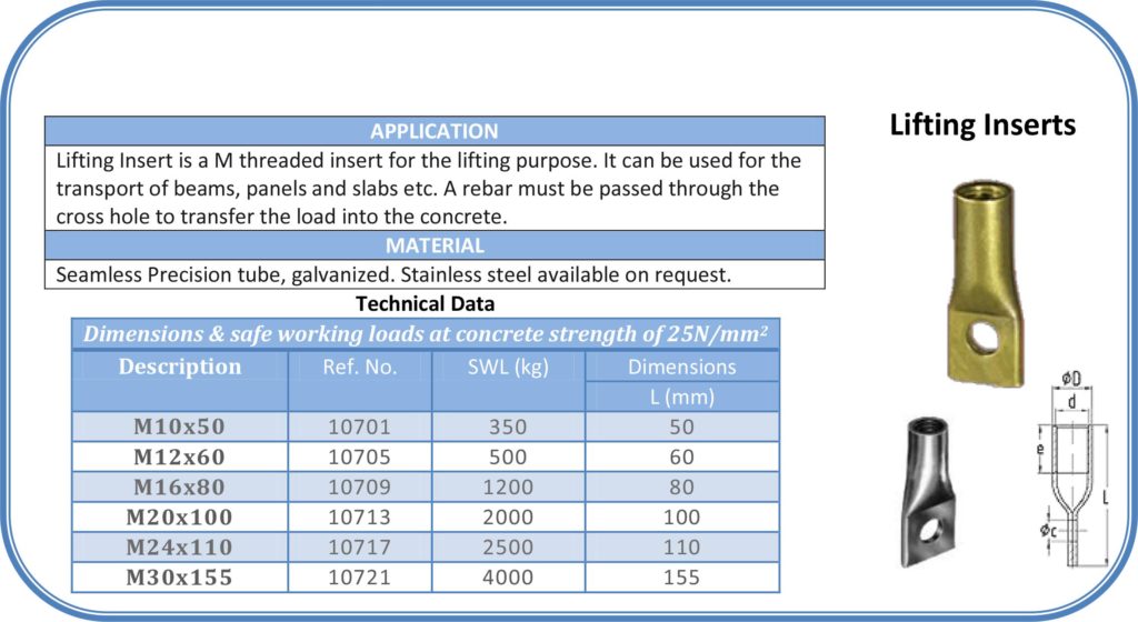 precast liftting accessorss – MBA Castle